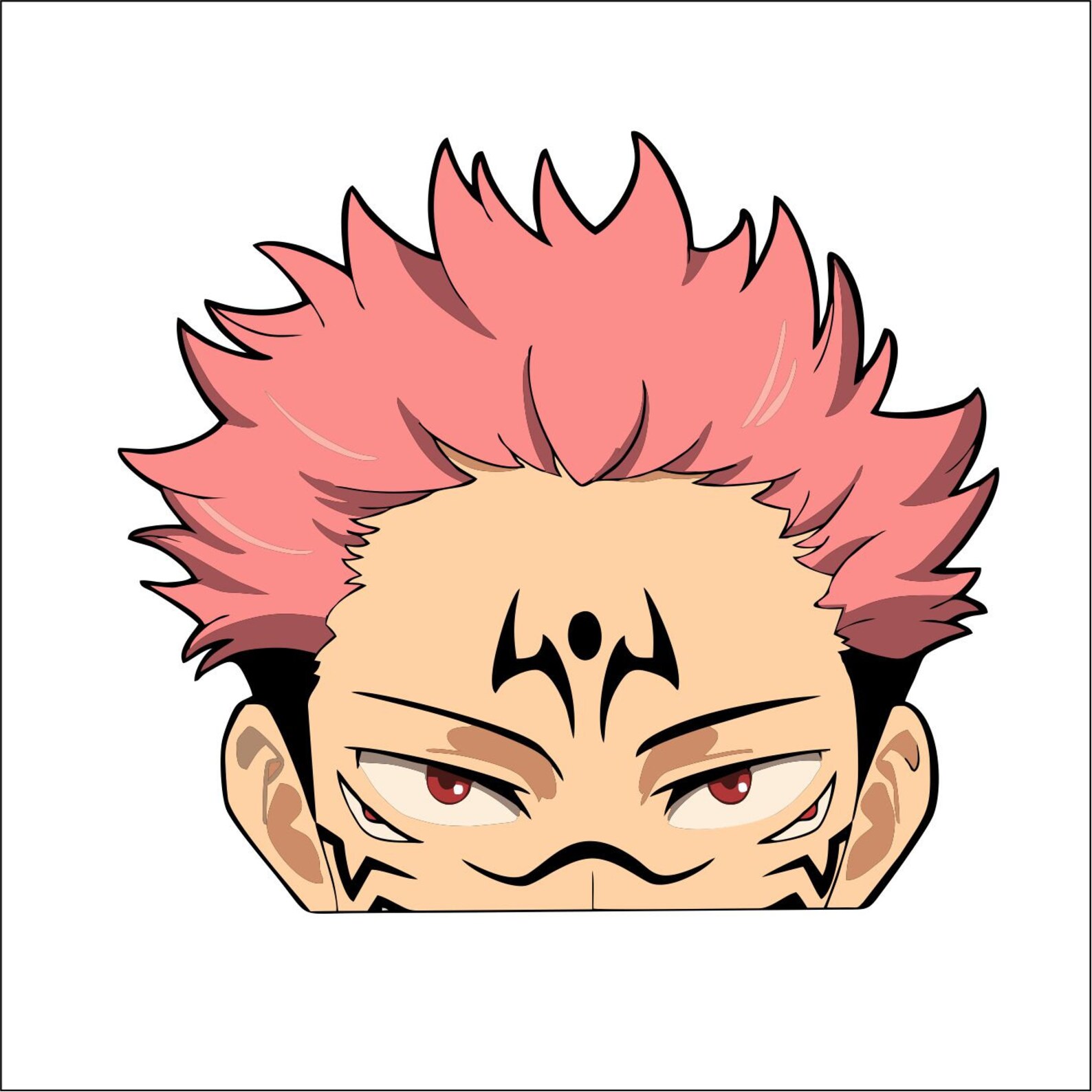 Sukuna Fighter Peeking Vinyl Decal Stickers Anime Jujutsu | Etsy