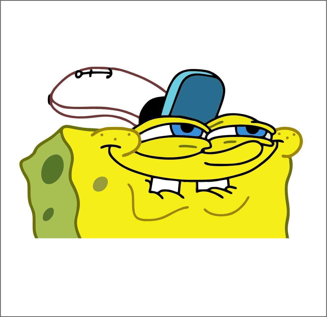 Bob Esponja Meme Peeking Vinyl Decal Stickers Anime Dibujos Etsy