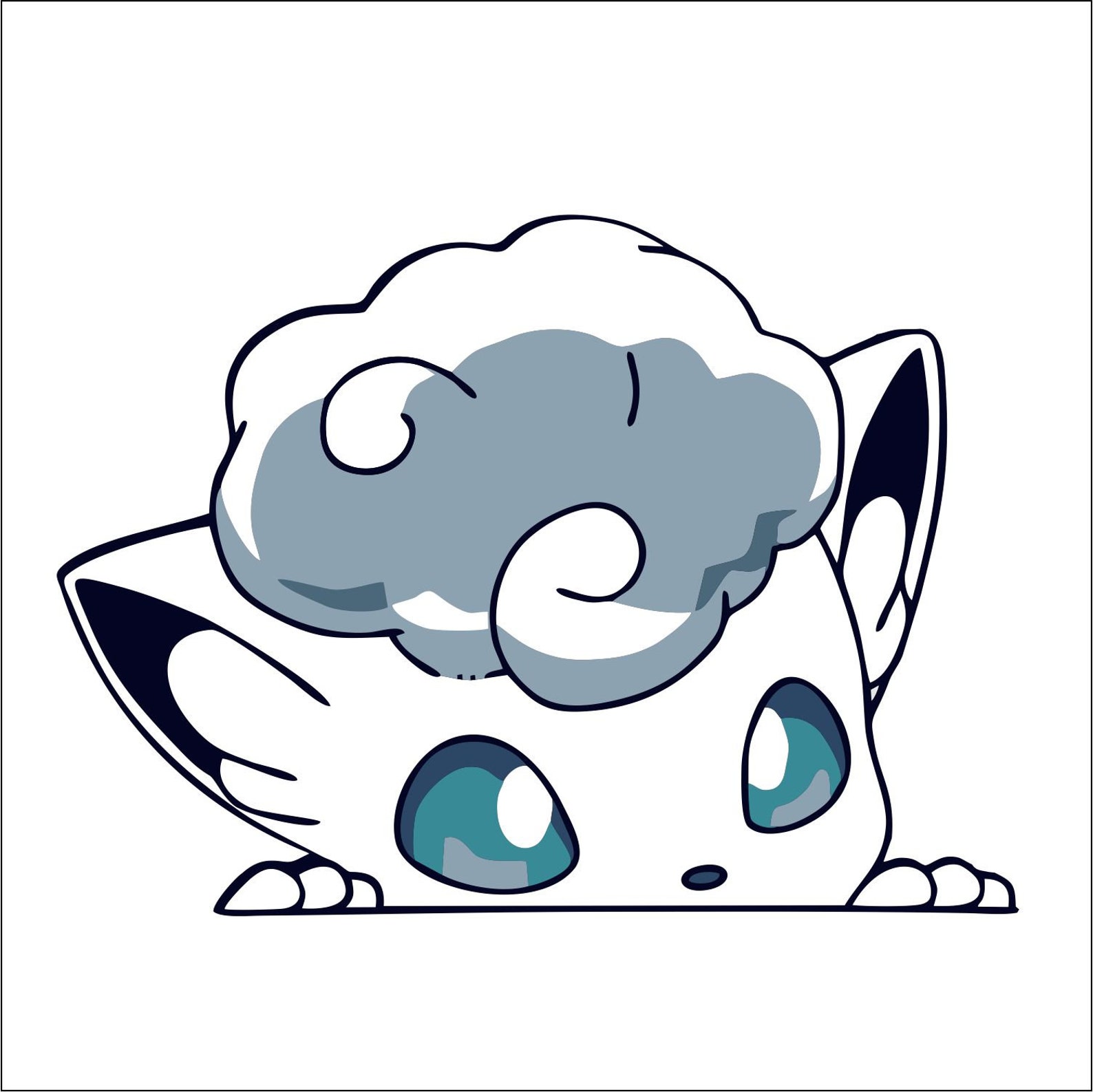 Alolan Vulpix Peeking Vinyl Decal Stickers Anime Pokemon | Etsy