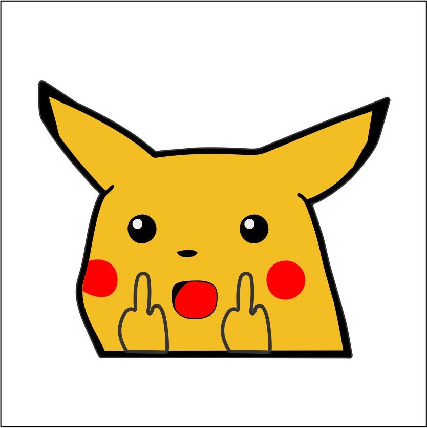 Paper Pikachu Surprise Middle Finger Peeking Vinyl Decal Stickers Anime ...