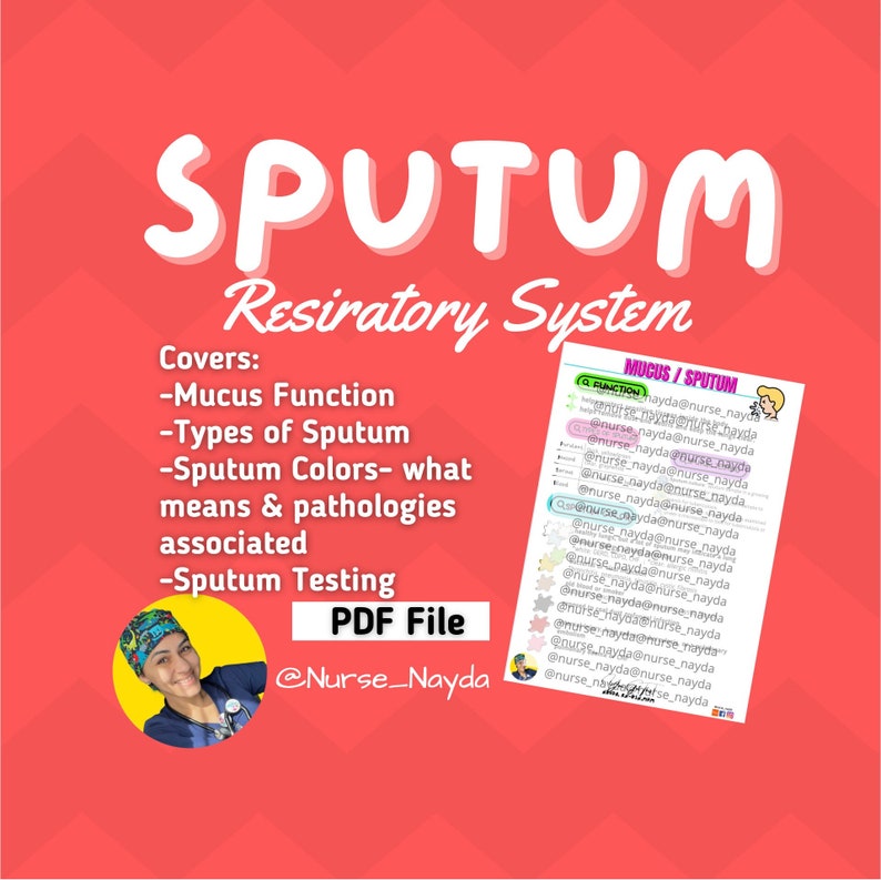 Mucus, Sputum, Respiratory System, Nurse School, Study Guide, NCLEX ...