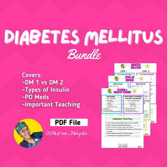 Diabetes Mellitus Insulin Diabetes Study Guide Nurse | Etsy