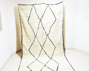 Berber Diamond Rug, Black and White Rug, Beni Ourain Carpet ...