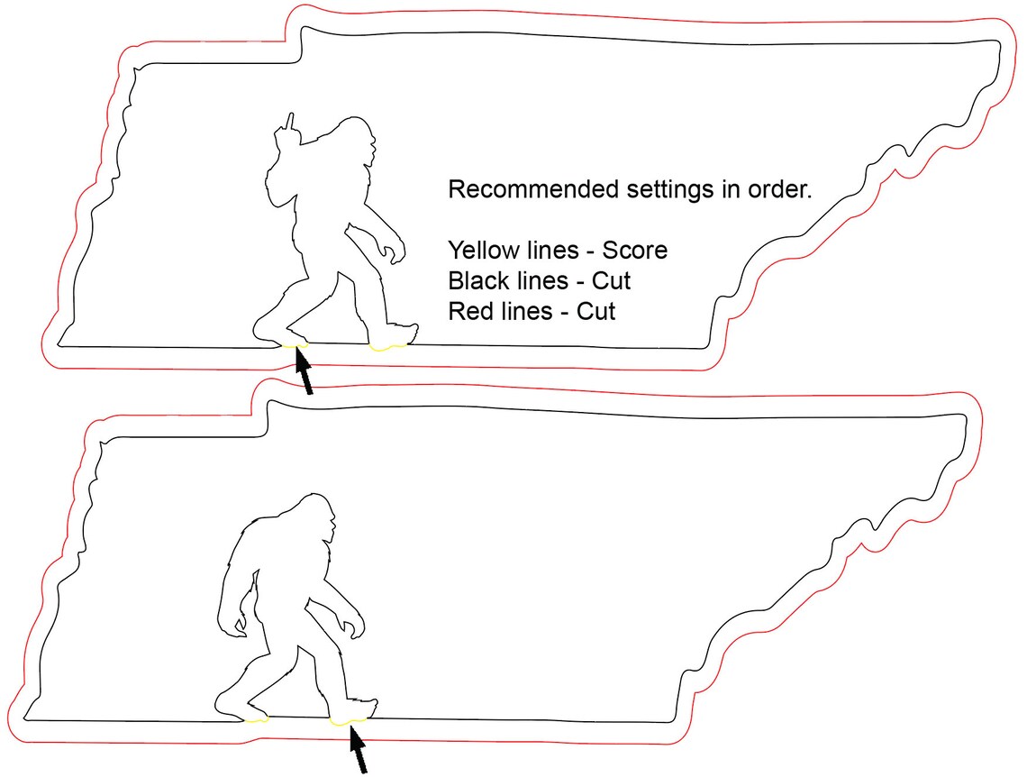Tennessee Bigfoot SVG Digital Download, Glowforge, Laser Cut File ...