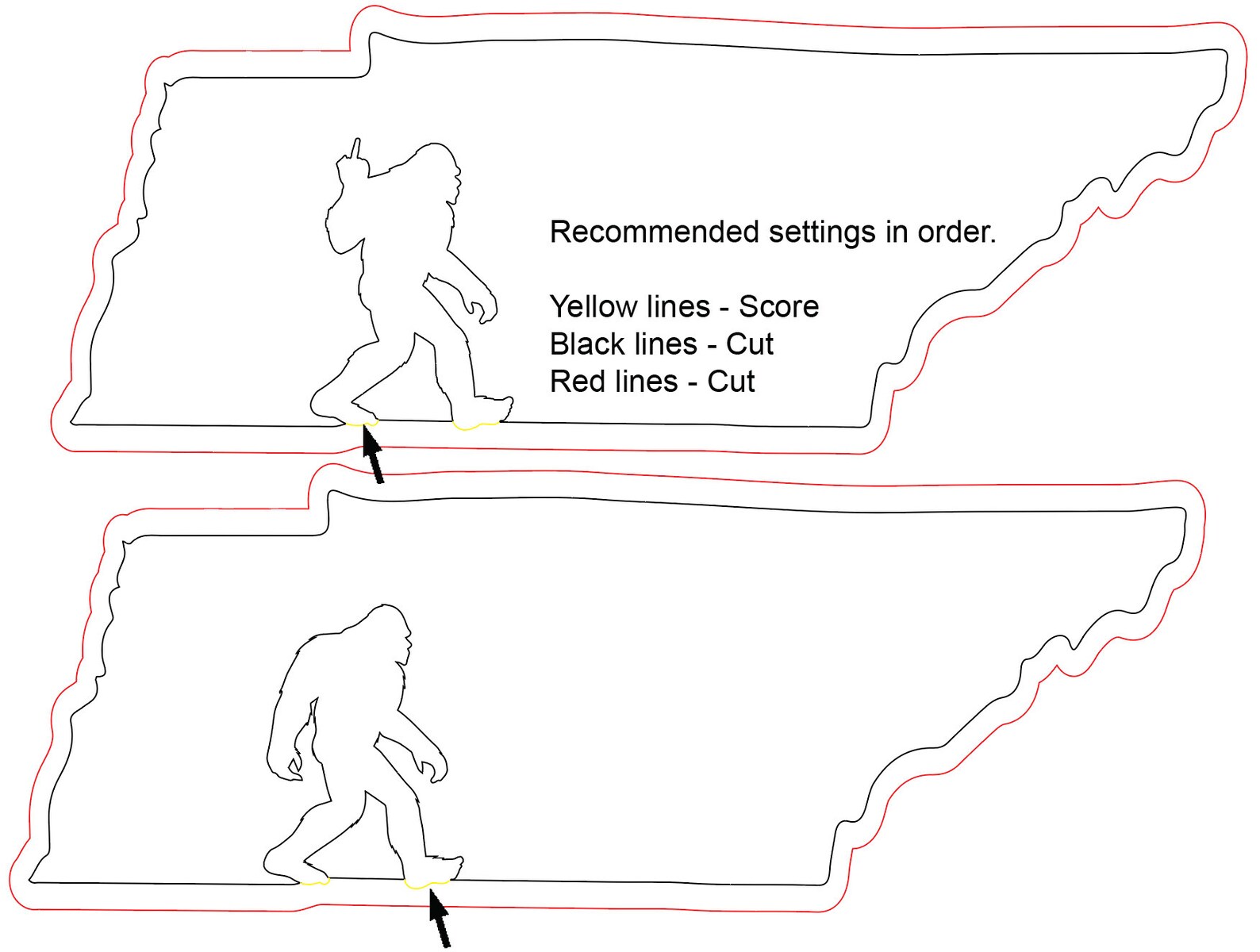 Tennessee Bigfoot SVG Digital Download, Glowforge, Laser Cut File ...