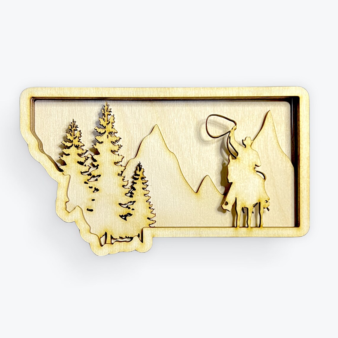Montana Cowboy Wilderness Scene, SVG Digital Download, Glowforge, Laser ...