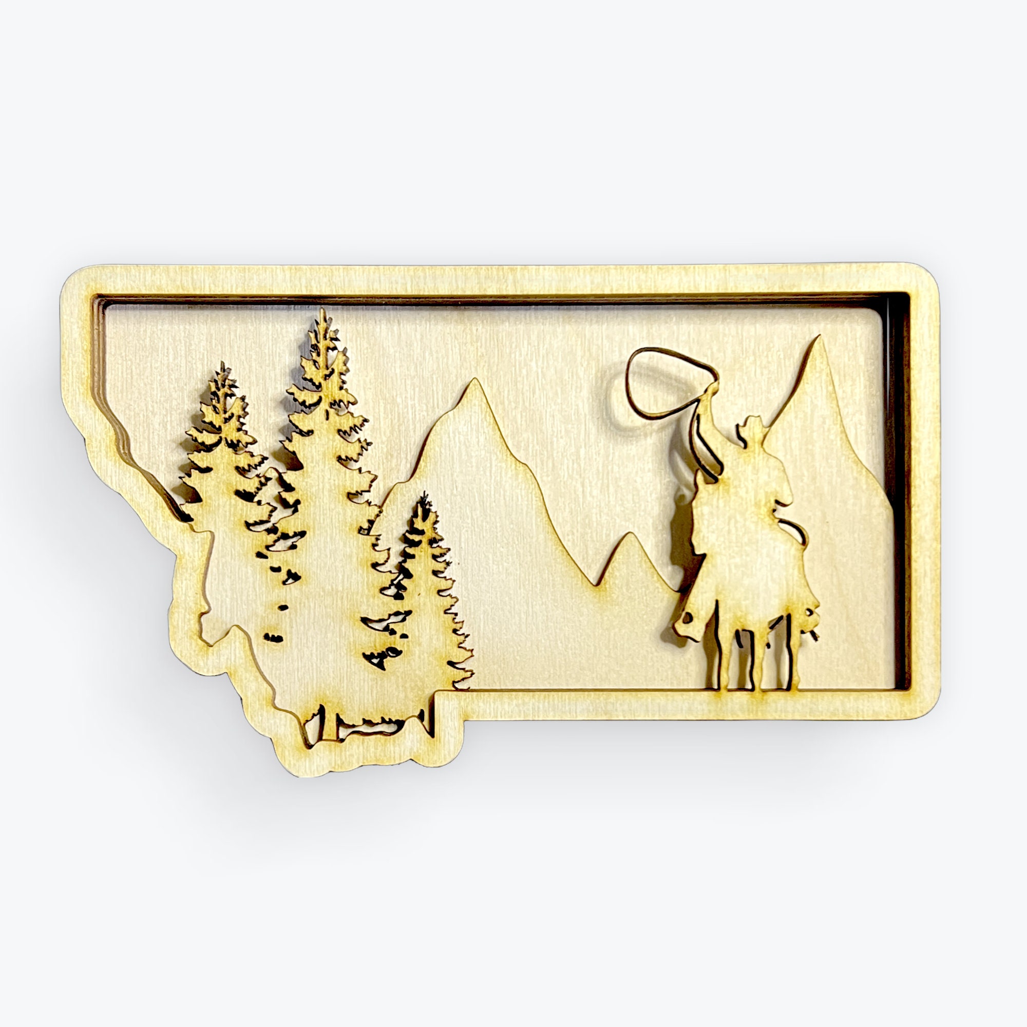 Montana Cowboy Wilderness Scene, SVG Digital Download, Glowforge, Laser ...