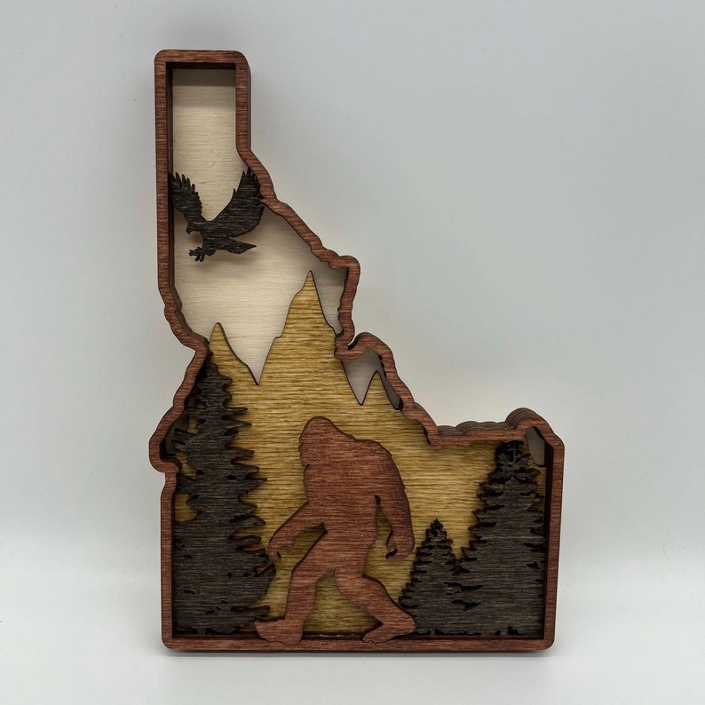 Descarga digital Idaho Bigfoot SVG, Glowforge, archivo cortado por ...