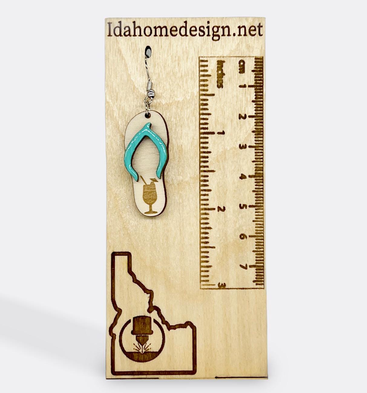 Flip Flop Earrings, Laser Cut Earrings, Wood Earrings, NINE Designs to ...