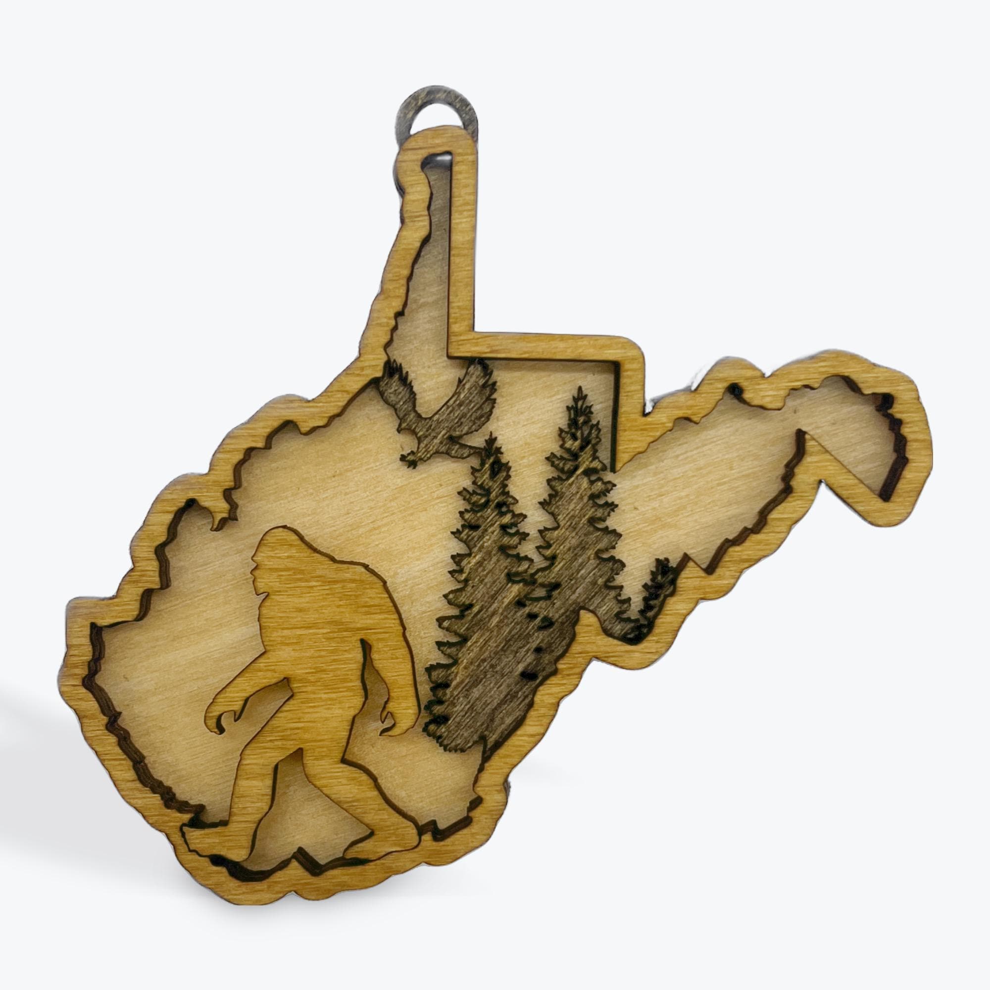 State of West Virginia Bigfoot Christmas Ornament, SVG, Digital ...