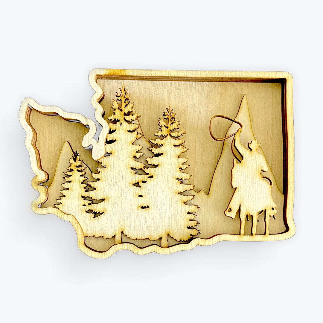 Washington Cowboy Wilderness Scene, SVG Digital Download, Glowforge ...