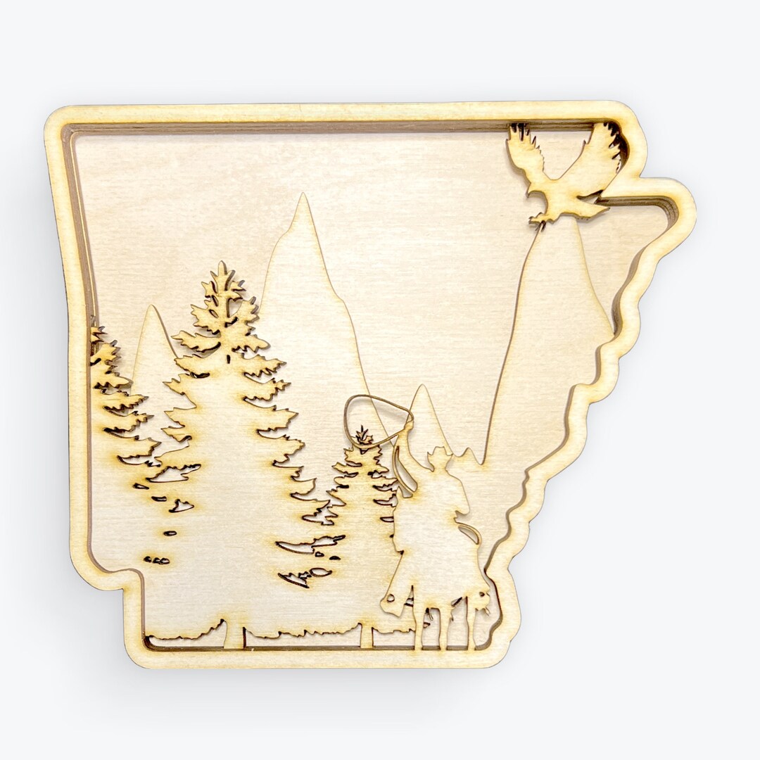 Arkansas Cowboy Wilderness Scene, SVG Digital Download, Glowforge ...