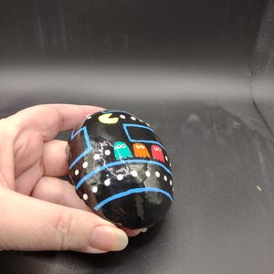 Pac-man Theme Hand Painted Rock - Etsy