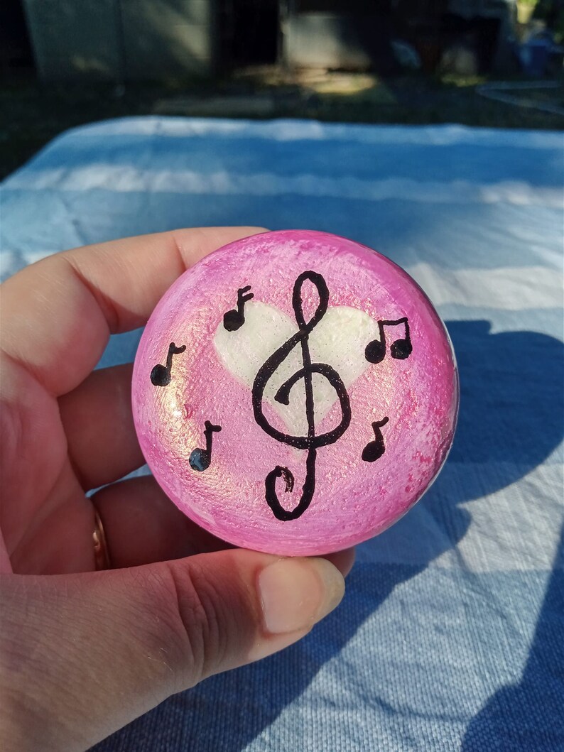 Love of Music Hand Painted Rock - Etsy
