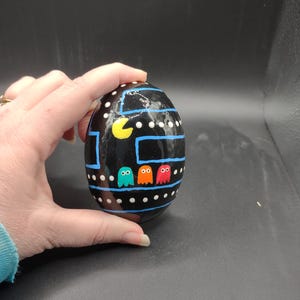Pac-man Theme Hand Painted Rock - Etsy