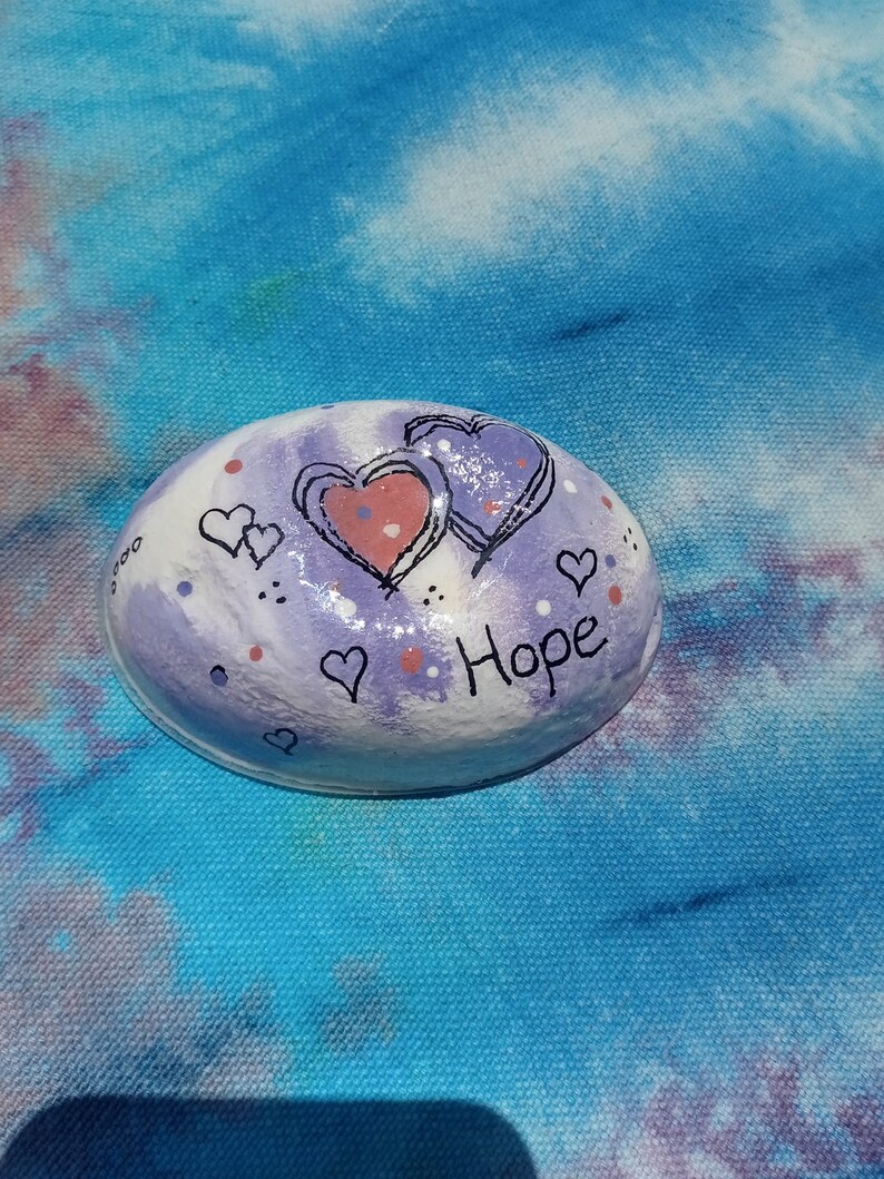 Purple Watercolor Hope Hand Painted Rock - Etsy