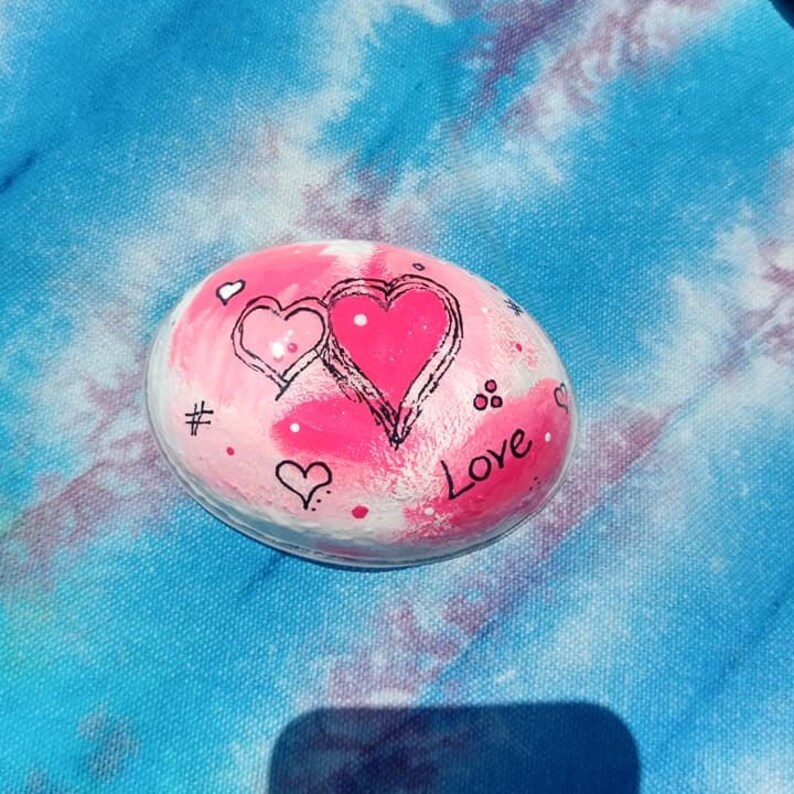 Hand Painted Rock, Pink Watercolor - Etsy