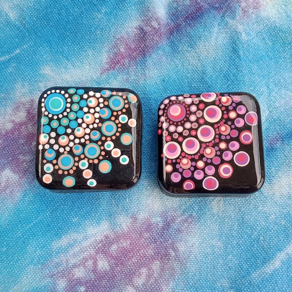 Square Mandala Painted Rock choose one various colors Painting Acrylic ...
