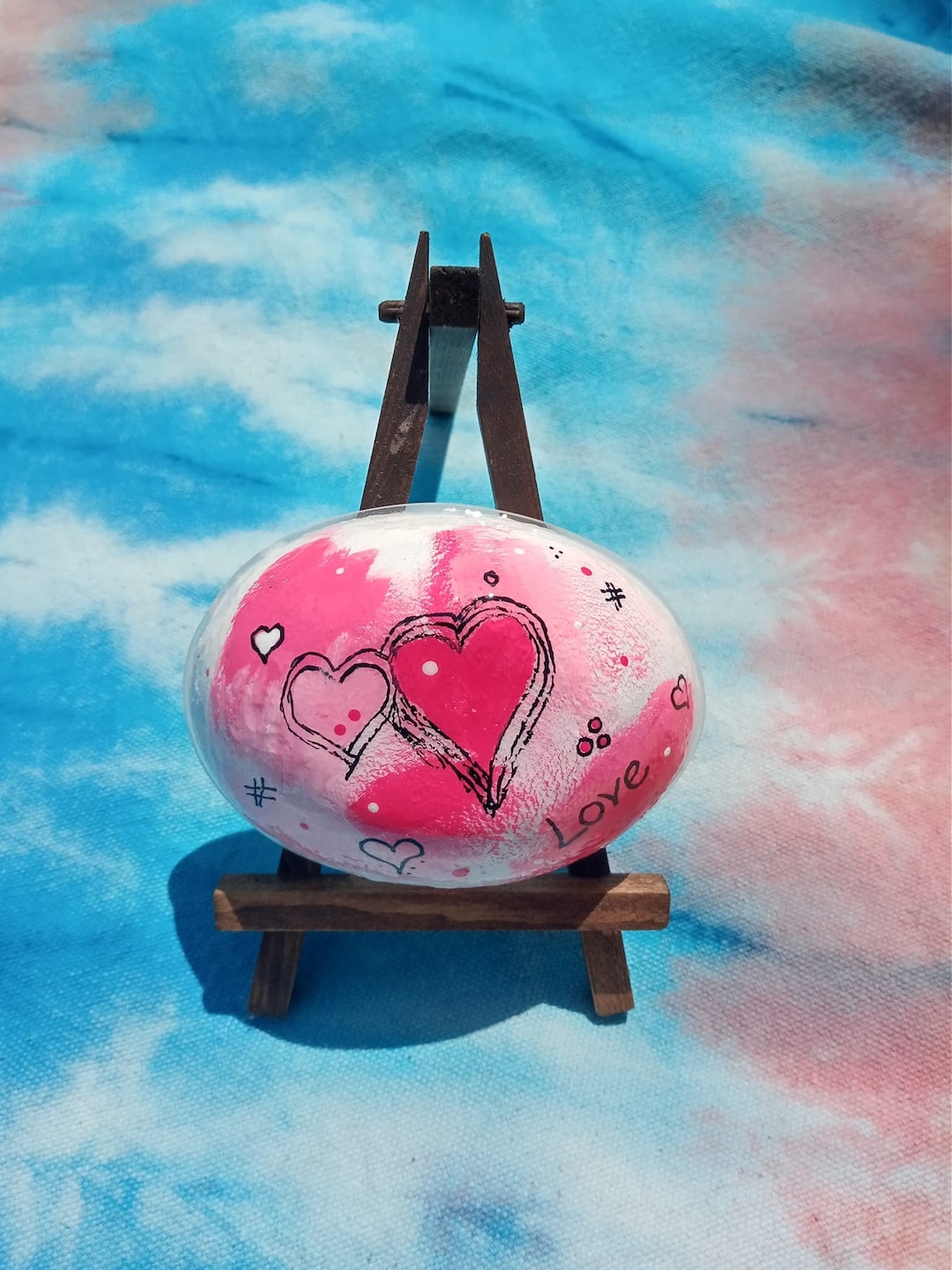 Hand Painted Rock, Pink Watercolor - Etsy