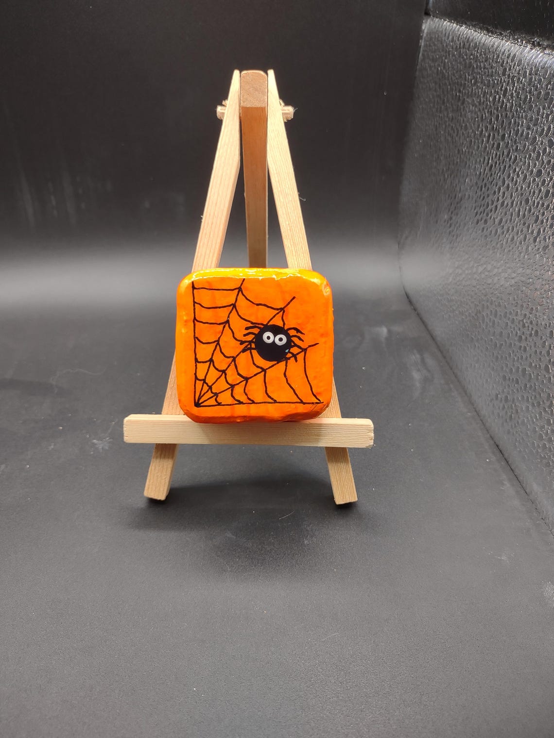 Halloween Spider Web Painted Rock - Etsy