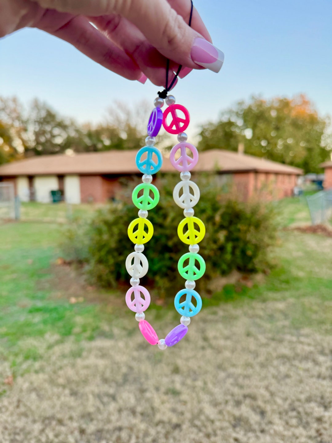 Y2K 90s Peace Sign Phone Charm - Etsy