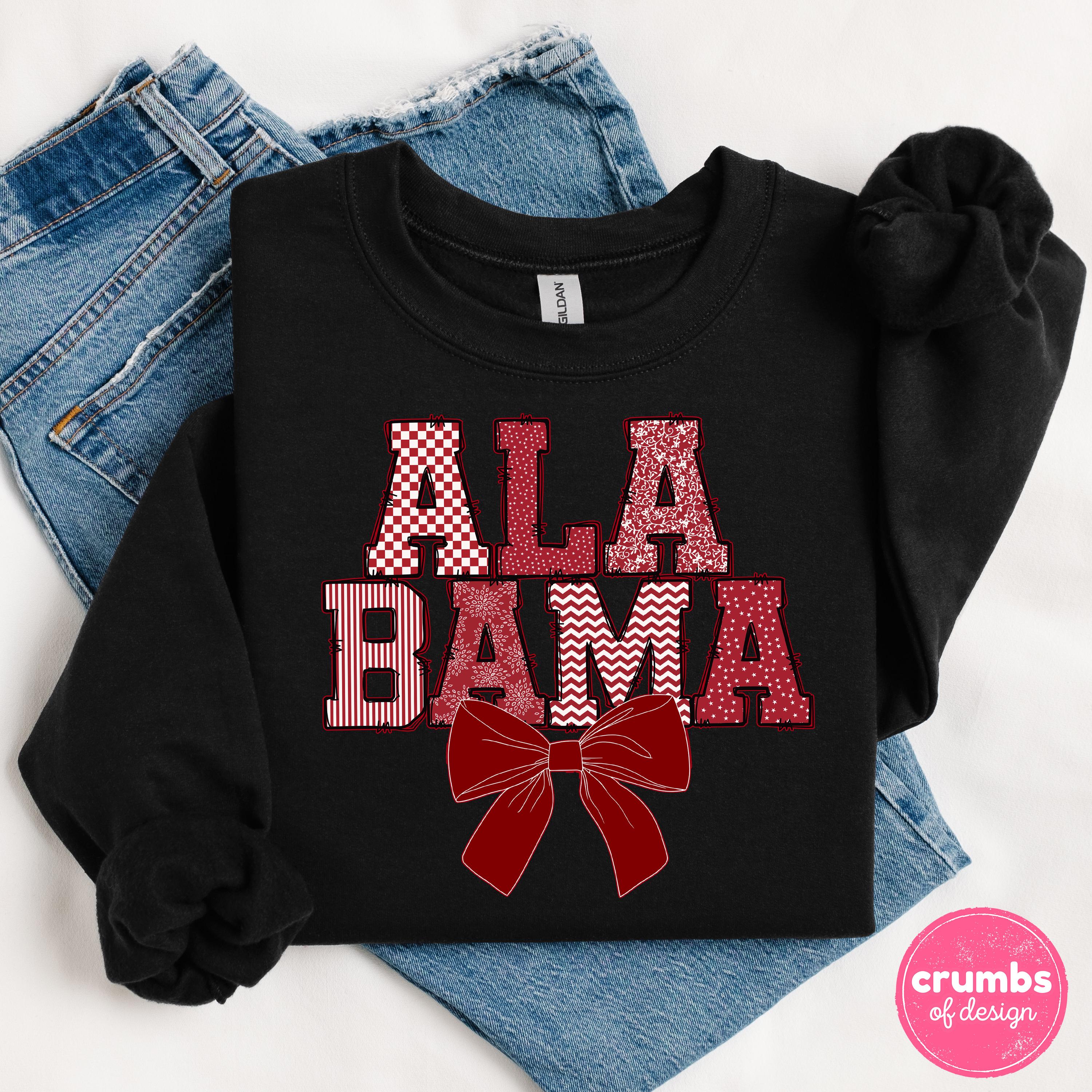 Alabama PNG | Alabama Coquette Bow Png | Preppy Alabama Shirt ...