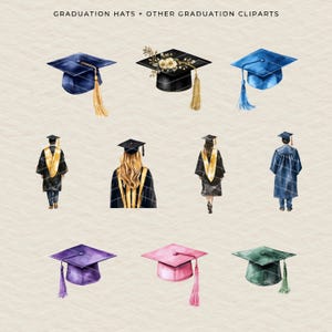 Watercolor Graduation Hat Clipart | Graduation Celebration Clip Art ...