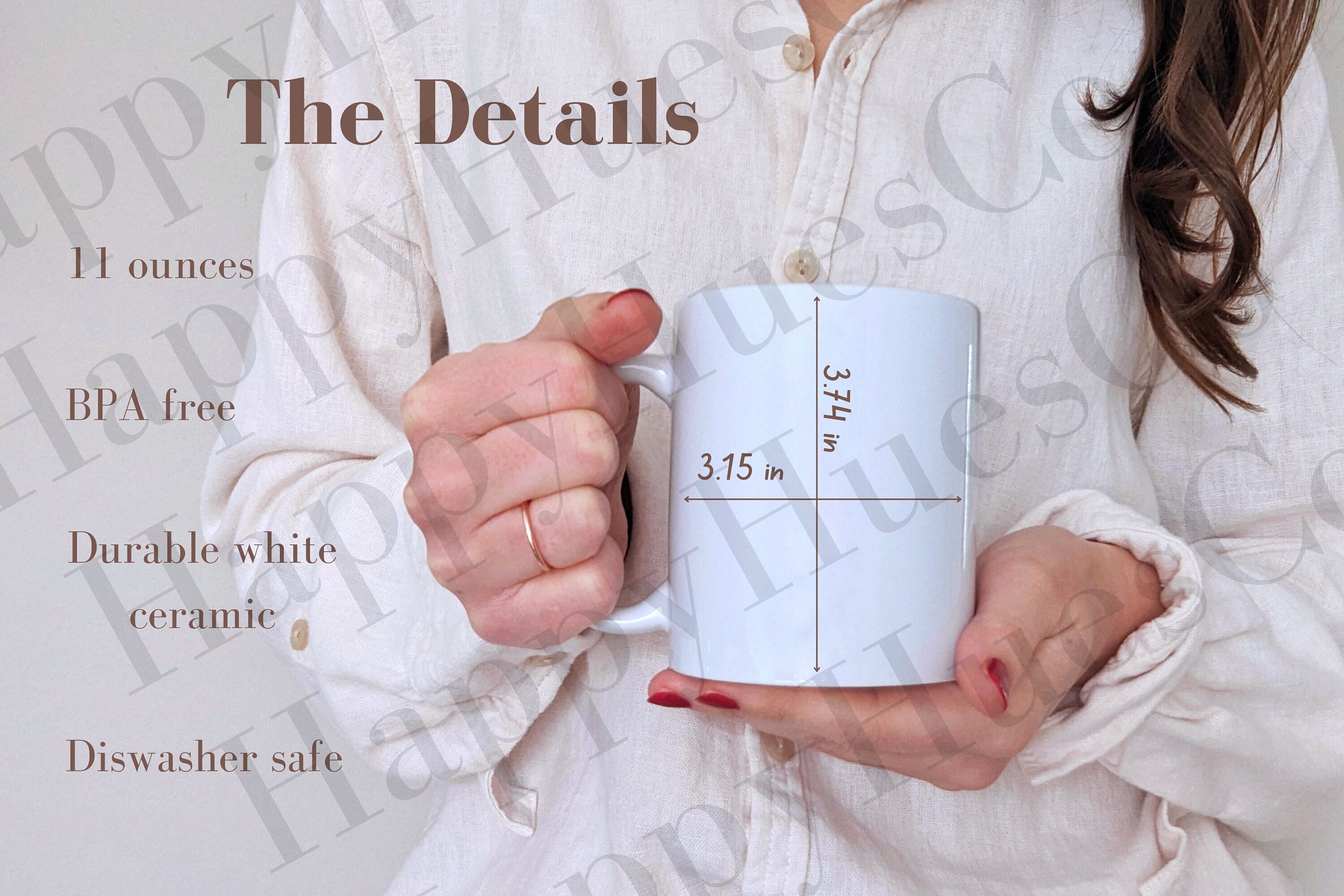 Mug Size Mockup, Mug Size Chart Mockup, Accent Mug Size Chart, Chart ...
