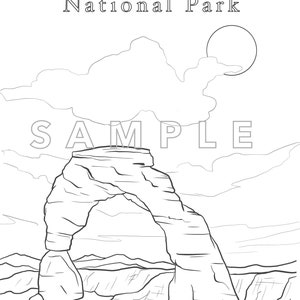 Arches Coloring Page /national Park Coloring Page /digital Download - Etsy
