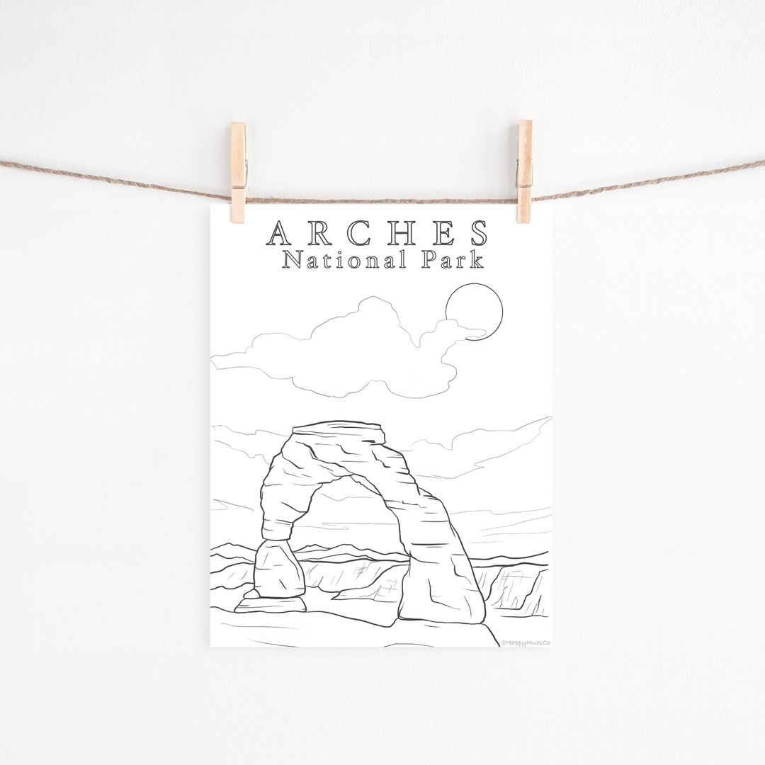 Arches Coloring Page /national Park Coloring Page /digital Download - Etsy