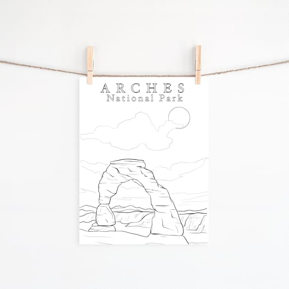 Arches Coloring Page /national Park Coloring Page /digital - Etsy Canada