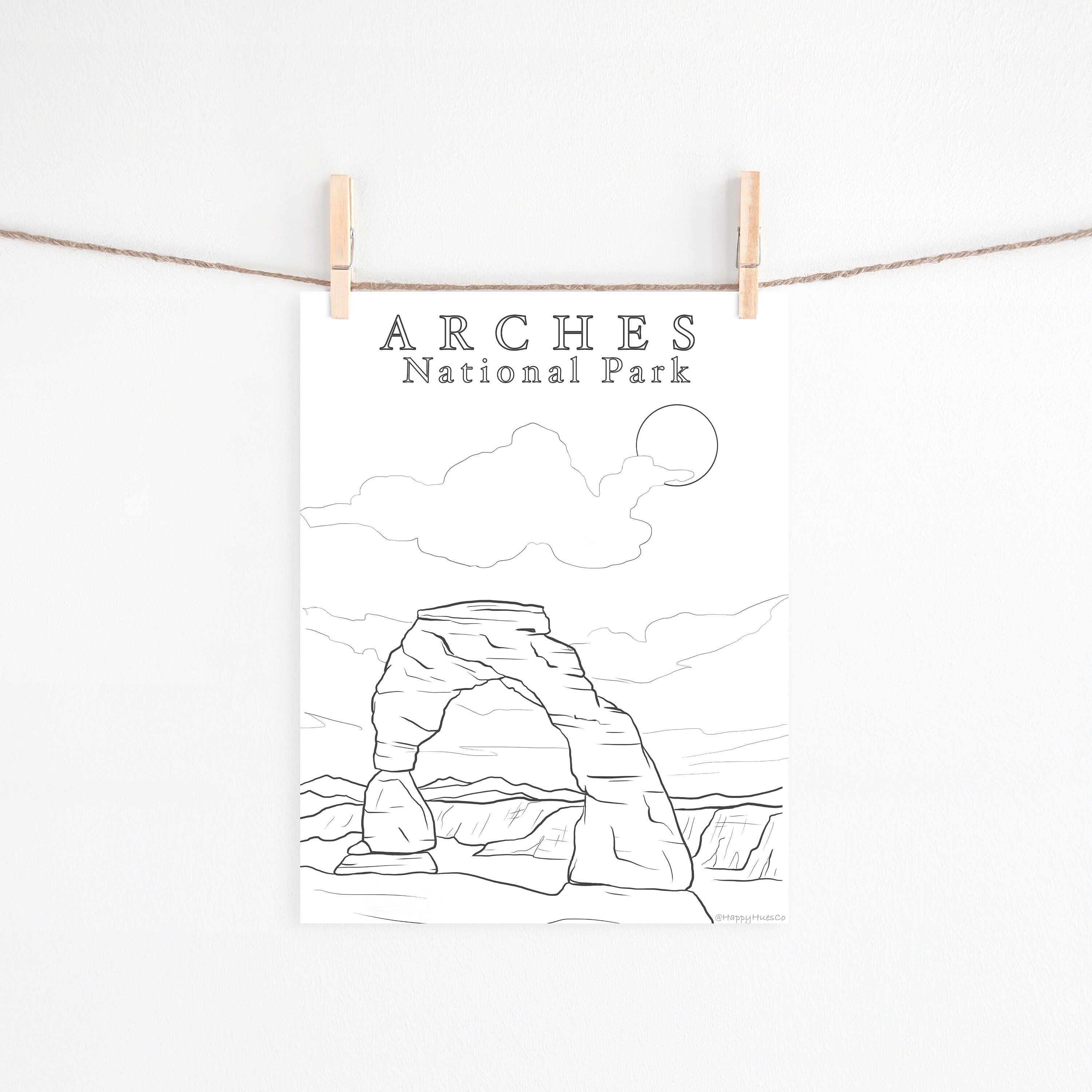 Arches Coloring Page /national Park Coloring Page /digital Download - Etsy