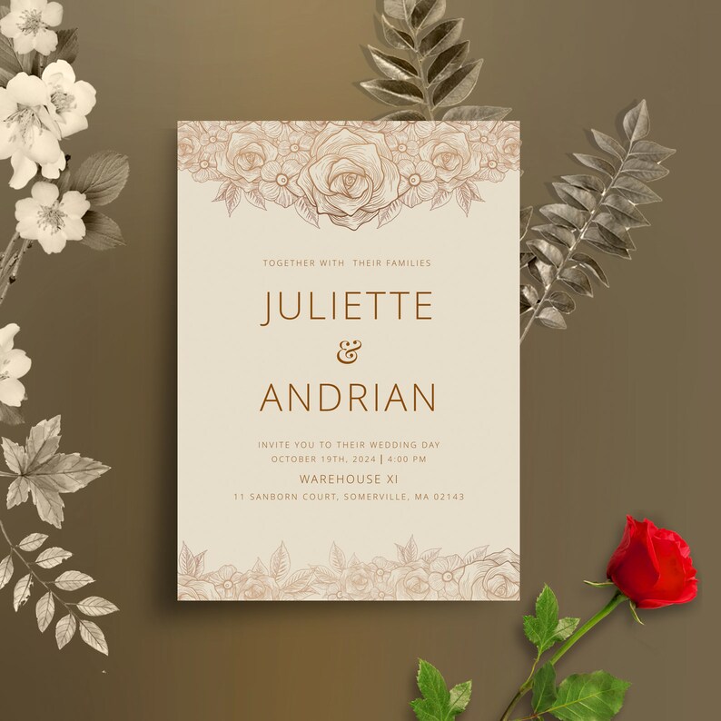 Cool Printable Wedding Invitation Set Template, Editable Template ...