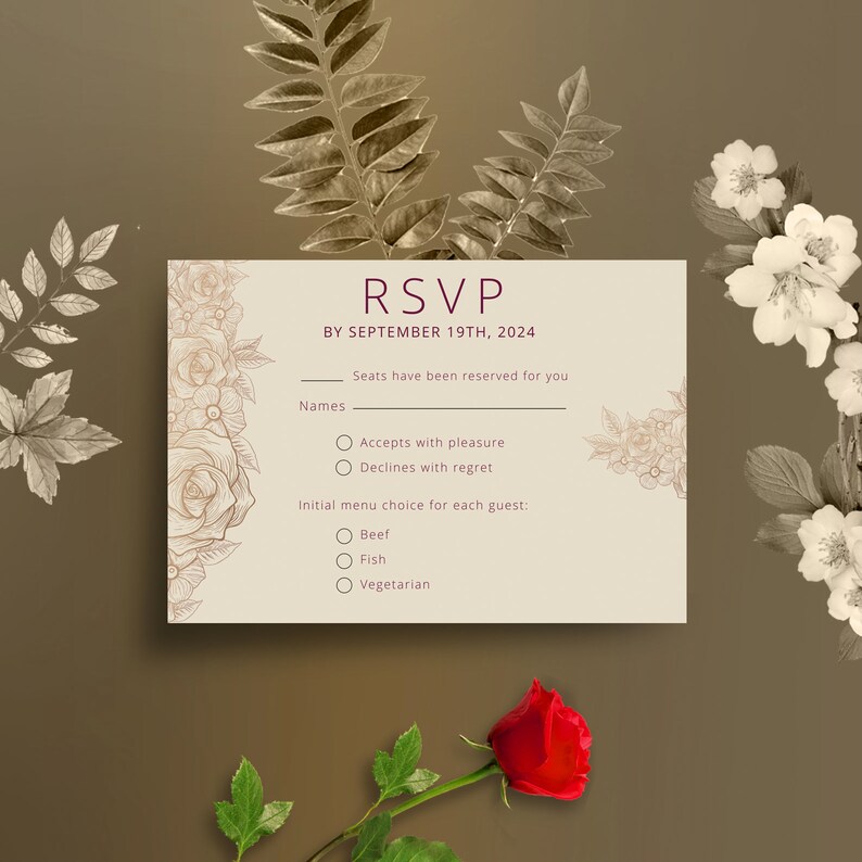 Cool Printable Wedding Invitation Set Template, Editable Template ...