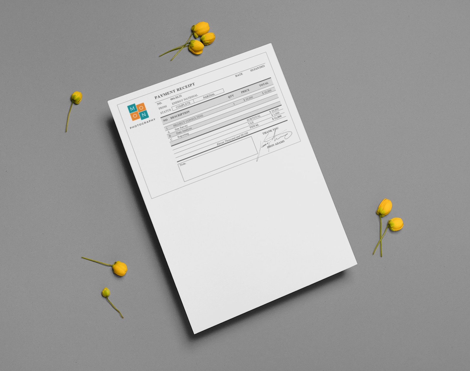 Plantilla de recibo de pago profesional con logotipo para Word Editable ...