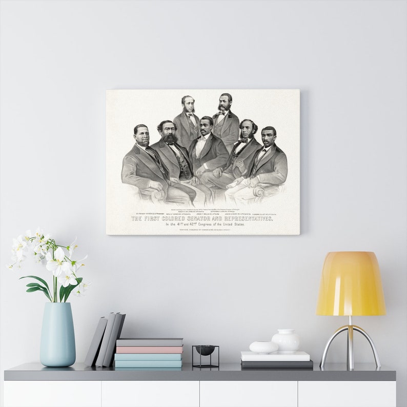 Vintage Illustration of First Colored Senator Representatives, Antique ...