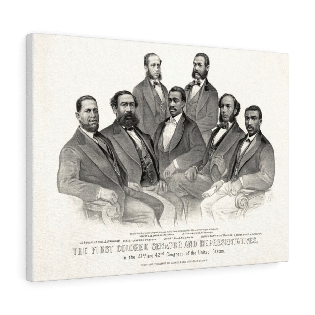 Vintage Illustration of First Colored Senator Representatives, Antique ...