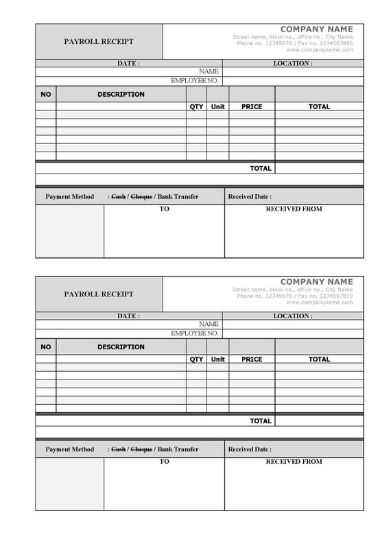 Payroll Template Word