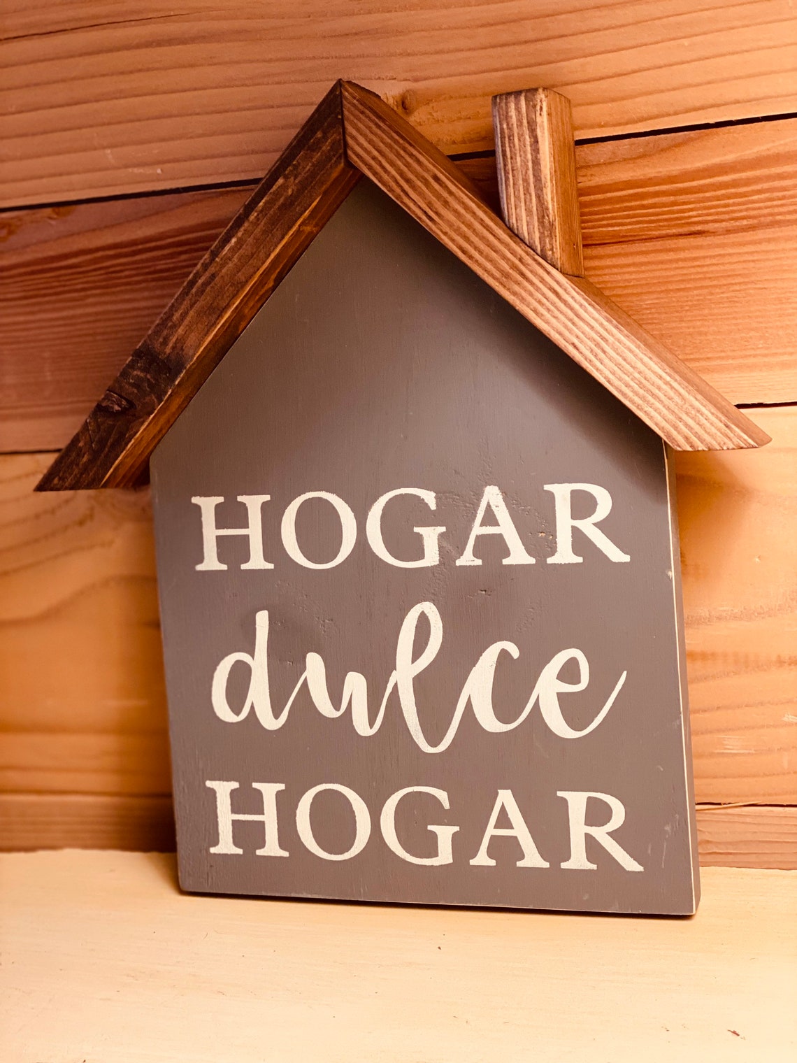 Wood House Shaped Sign , Hogar Dulce Hogar , Home Sweet Home ...