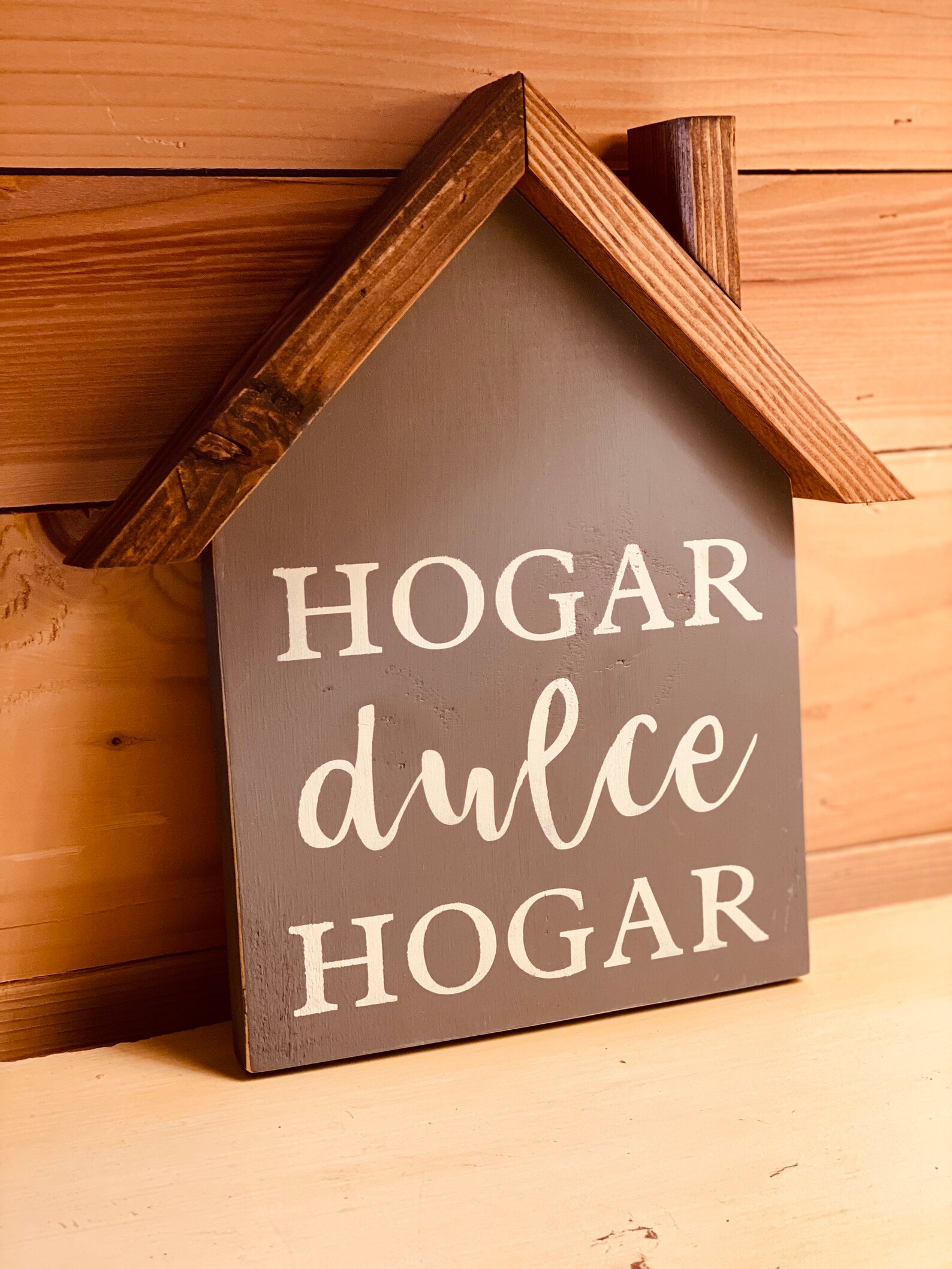 Wood House Shaped Sign , Hogar Dulce Hogar , Home Sweet Home ...
