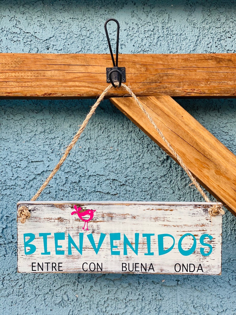Welcome Sign , Bienvenidos Sign ,front Porch Decor, Rustic Signs ...