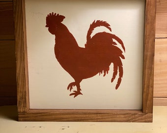 Red Rooster Sign | Etsy