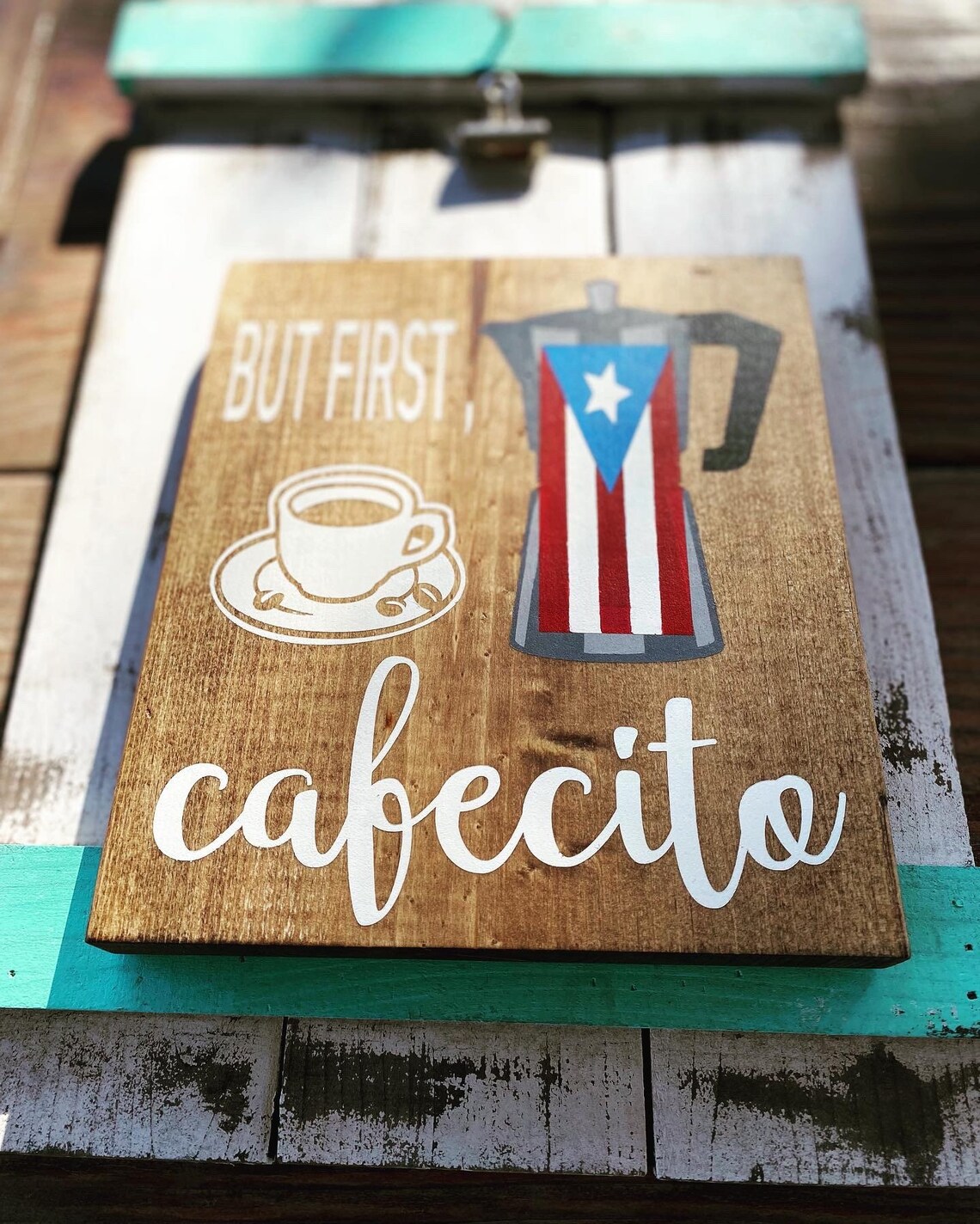 But First Cafecito Sign Puerto Rico Flag Coffee Lovers - Etsy