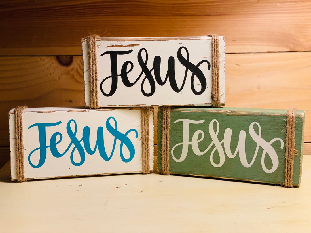 Wood Block Signs , Jesus Signs , Home Decor, Holiday Decor , Christmas ...