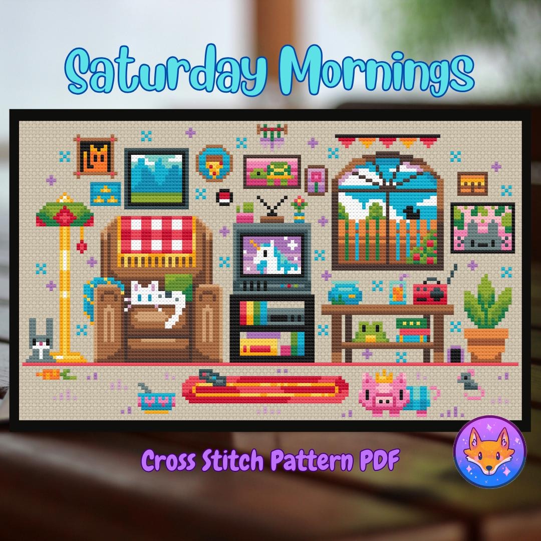 Saturday Mornings - Cozy Modern Cross Stitch Pattern PDF - Etsy