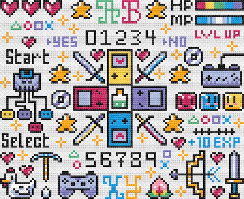 Gamer Sampler Video Game Cross Stitch Pattern PDF - Etsy