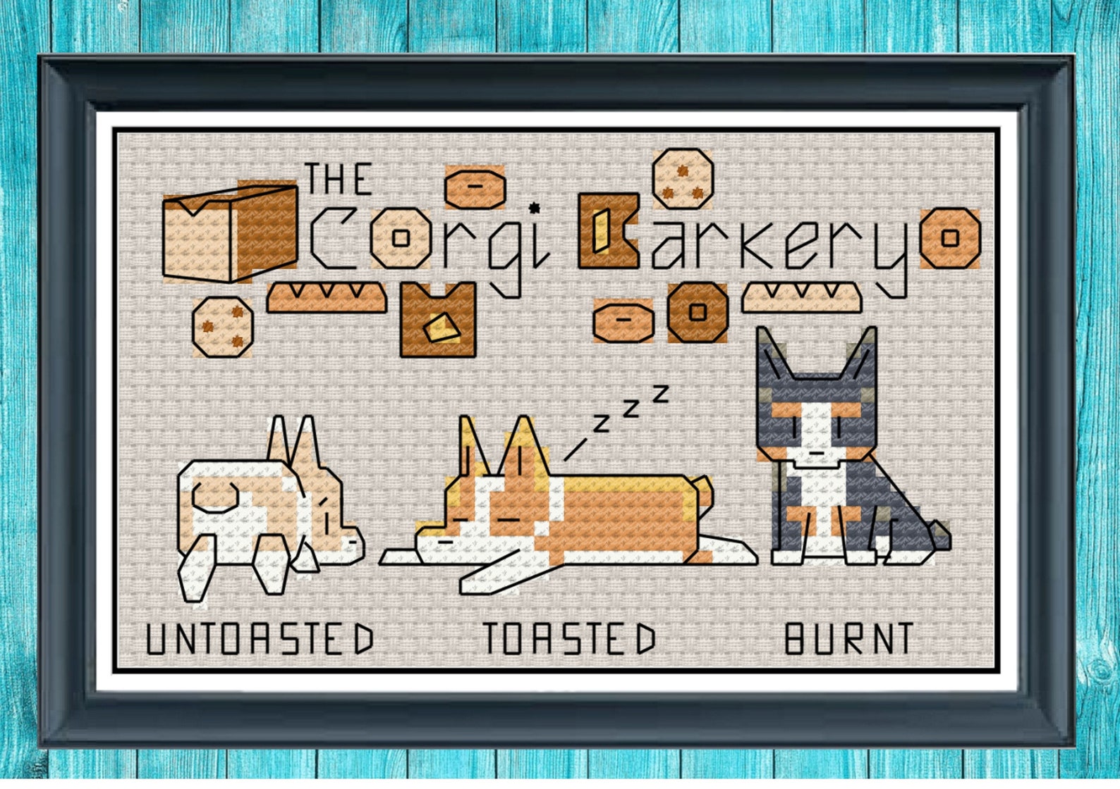 Corgi Toast Bakery Cross Stitch Pattern PDF | Etsy