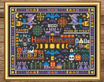 Halloween Quaker / Lilas Studio/ Cross Stitch Chart / Counted Cross Stitch Pattern / Pattern ...