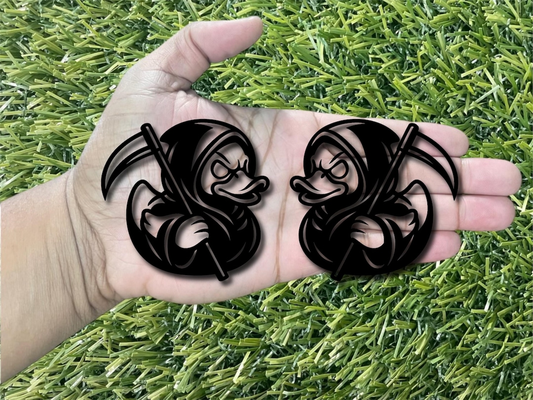 Angry Reaper Rubber Duck Car Emblem Badges Glossy Black Custom Fender ...
