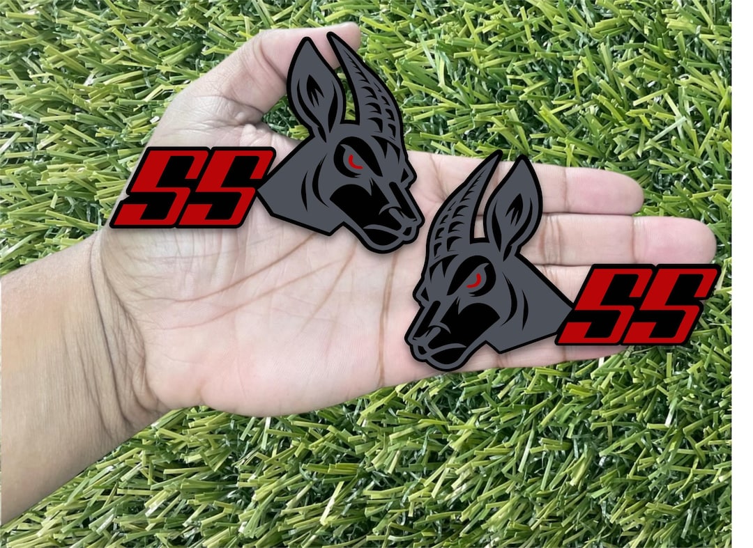 Red Eye Angry Red SS Impala Car Emblem Badges Matte Black on Black ...